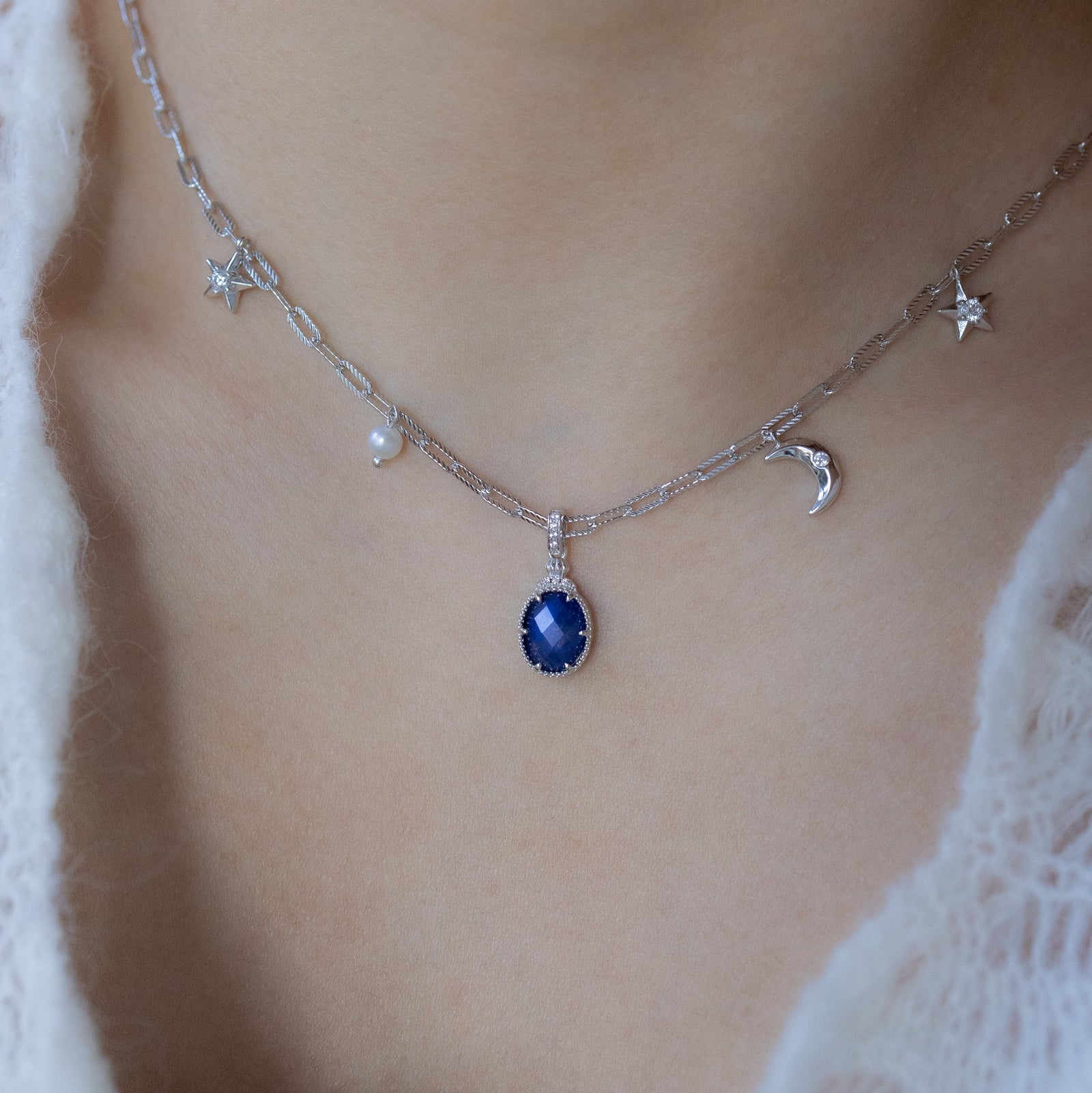INDIGO NOVA SILVER NECKLACE (TWO WAY WEARING) – B'IN SELECT