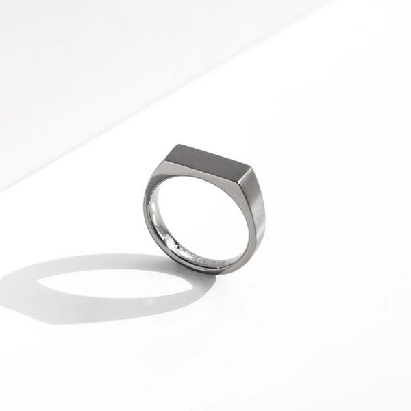 Dual Texture Signet Ring | Grey – B'IN SELECT